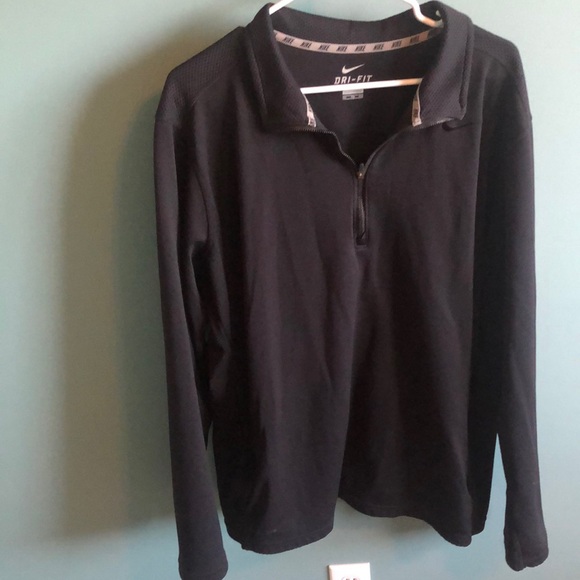 Nike | Shirts | Mens Nike Black Threequarter Zip | Poshmark